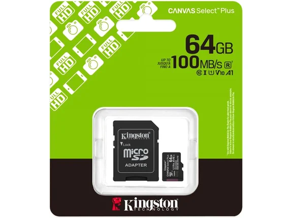 Kingston Memorijska kartica SelectPlus 64GB gen 3 150MB/s SDCS3 + adapter