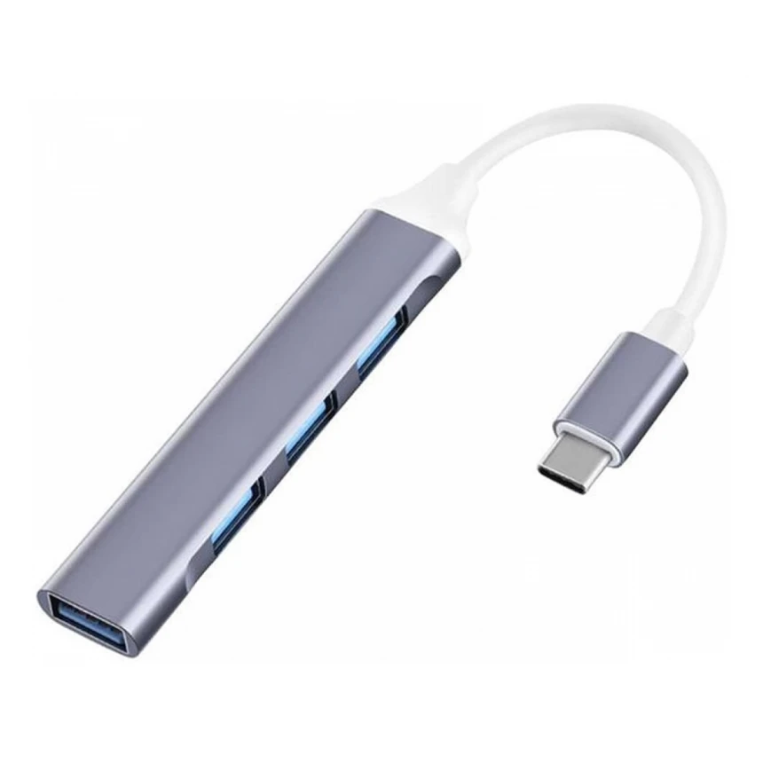 E-GREEN USB 3.1 tip C - HUB 4port USB 3.0 crni