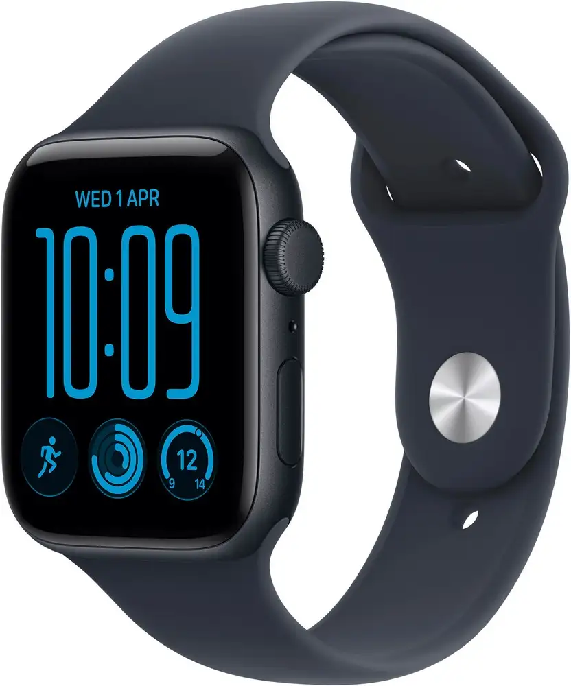 APPLE Watch SE3 v2 GPS 44mm Midnight Aluminium Case with Navy Blue Sport Band - M/L mjl94rk/a