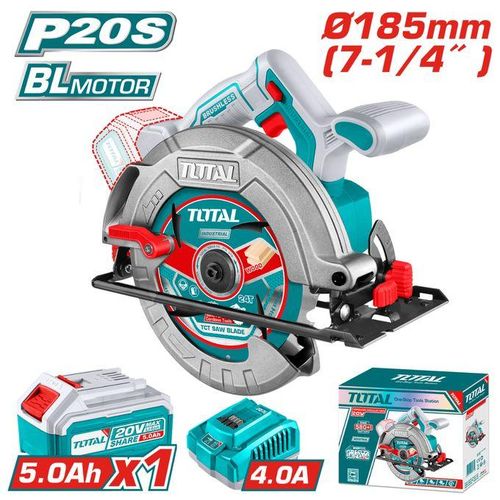 TOTAL Aku Kružna Testera 185 mm, 20 V + baterija 5Ah i punjač