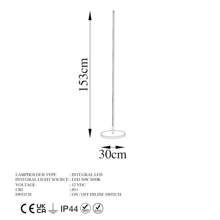 Podna lampa Only - 13317 Crna