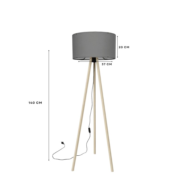 Podna lampa AYD-1522 Siva, Hrast