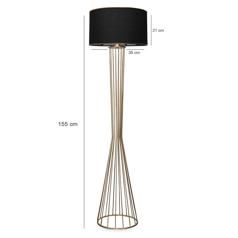 Podna lampa AYD-3078 Crna, Zlatna