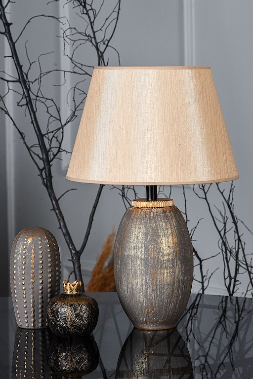 Stona lampa TM169 Braon, Zlatna
