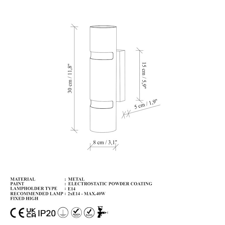 Zidna lampa Luxora - 15382 Zlatna