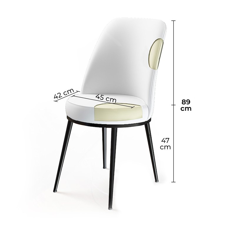 Set stolica (6 komada) Dexa - Krem, Braon