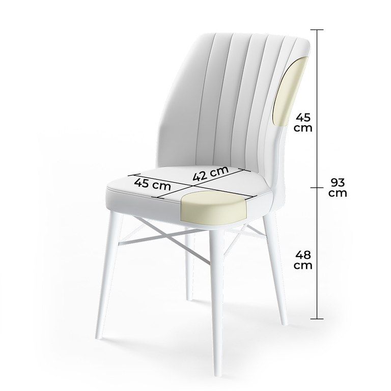 Set stolica (6 komada) Flex - Kapućino, Crna