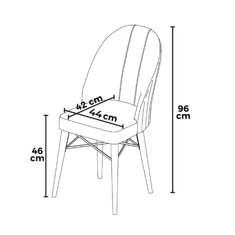 Set stolica (6 komada) Ritim - Krem, Crna