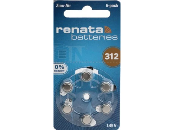 Renata baterija ZA312 1,45 V Zink-Air baterija za Slusni Aparat, PAK6 (cena po kom.)