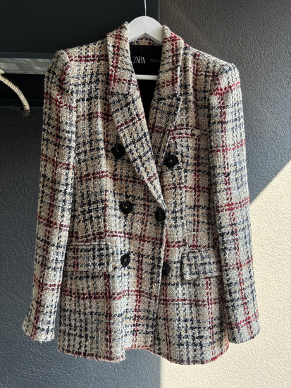 Zara boucle tweed dvoredni sako - kao nov