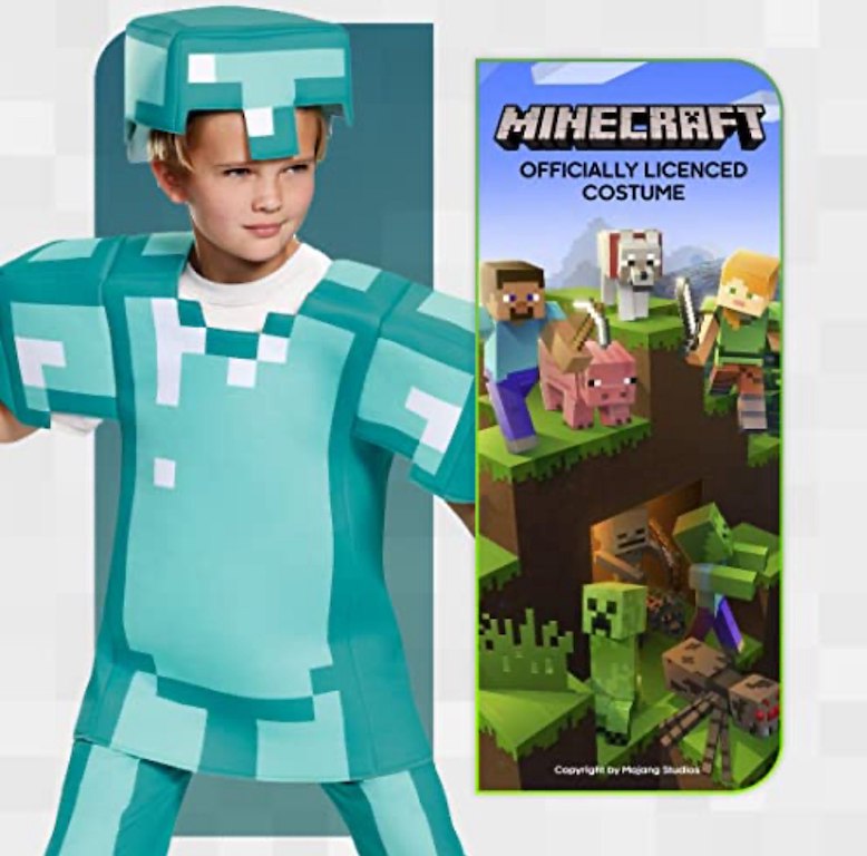 Tirkizno-plavi Minecraft dečiji kostim