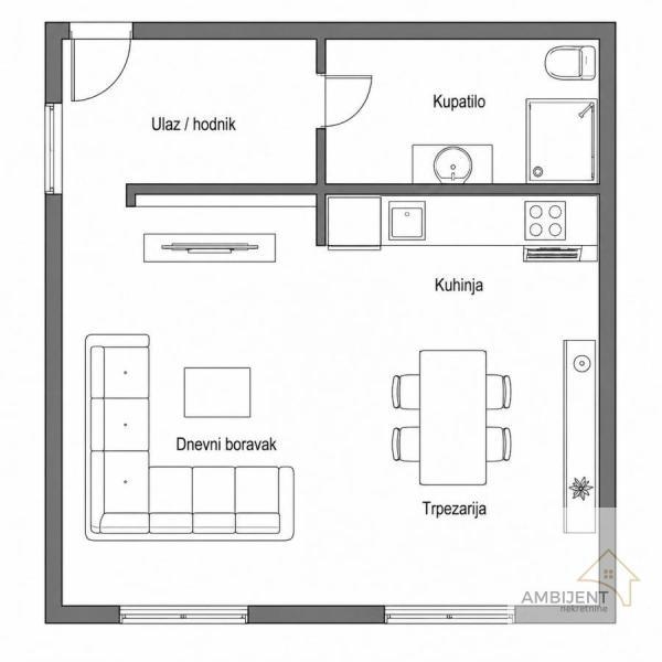 Jednosoban stan na prodaju, 27m2, 92.870€