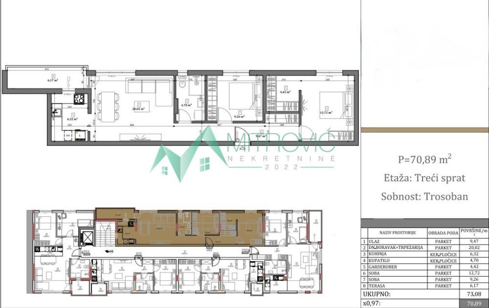 Trosoban stan na prodaju, 70m2, 199.490€