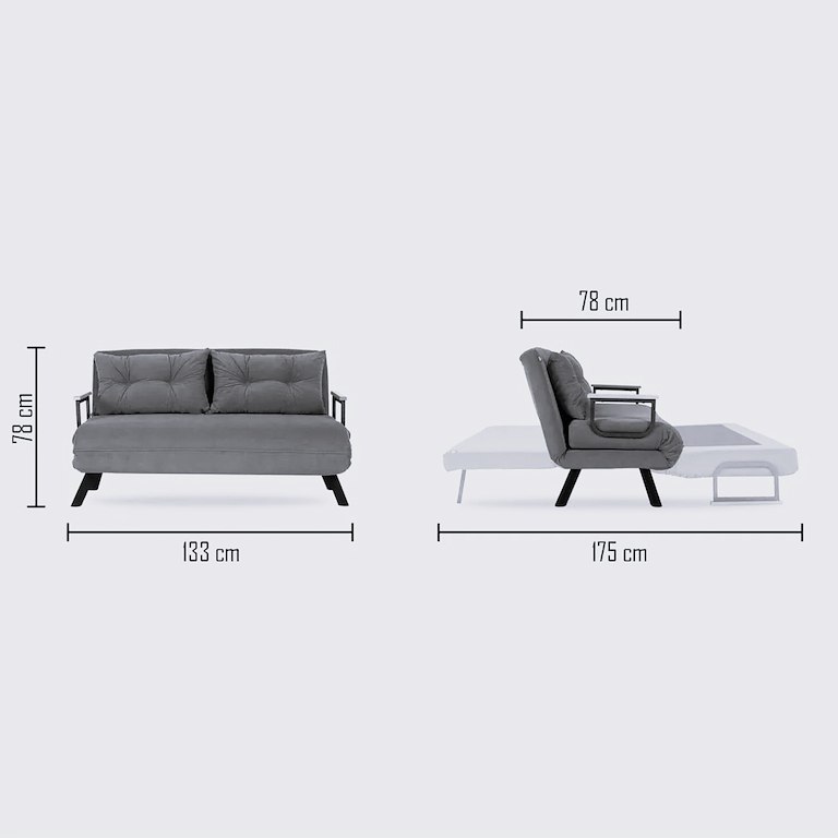 Dvosed na razvlačenje Sando 2-Seater - Krem