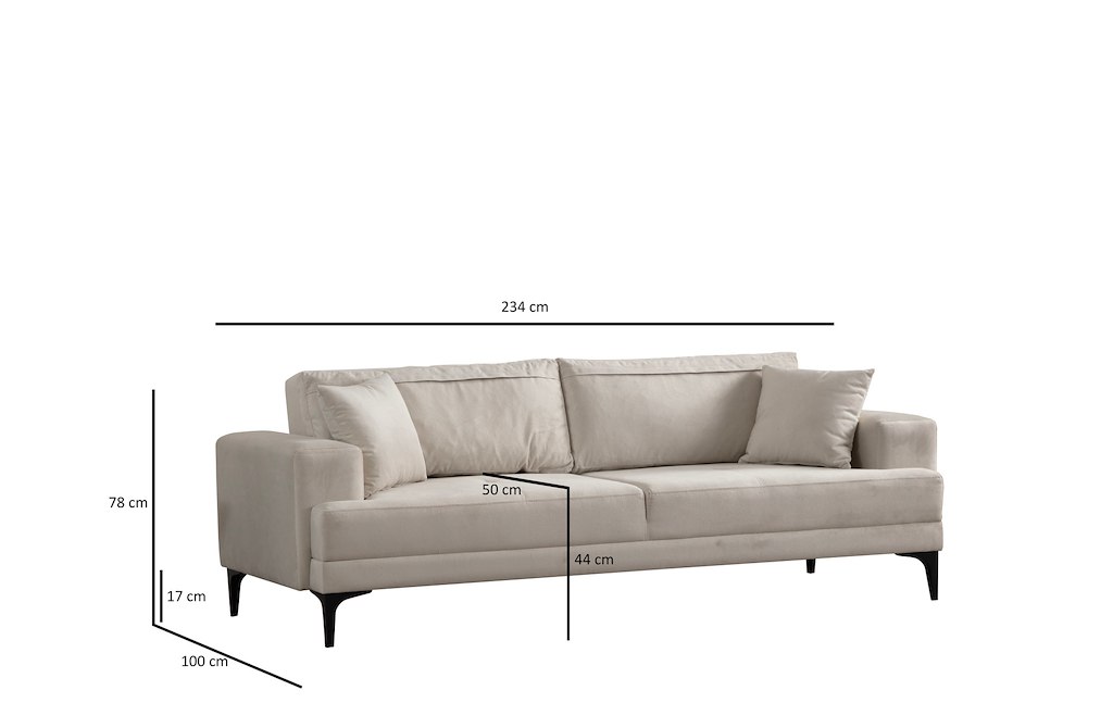 Trosed Astana 3 Seater - Ekru