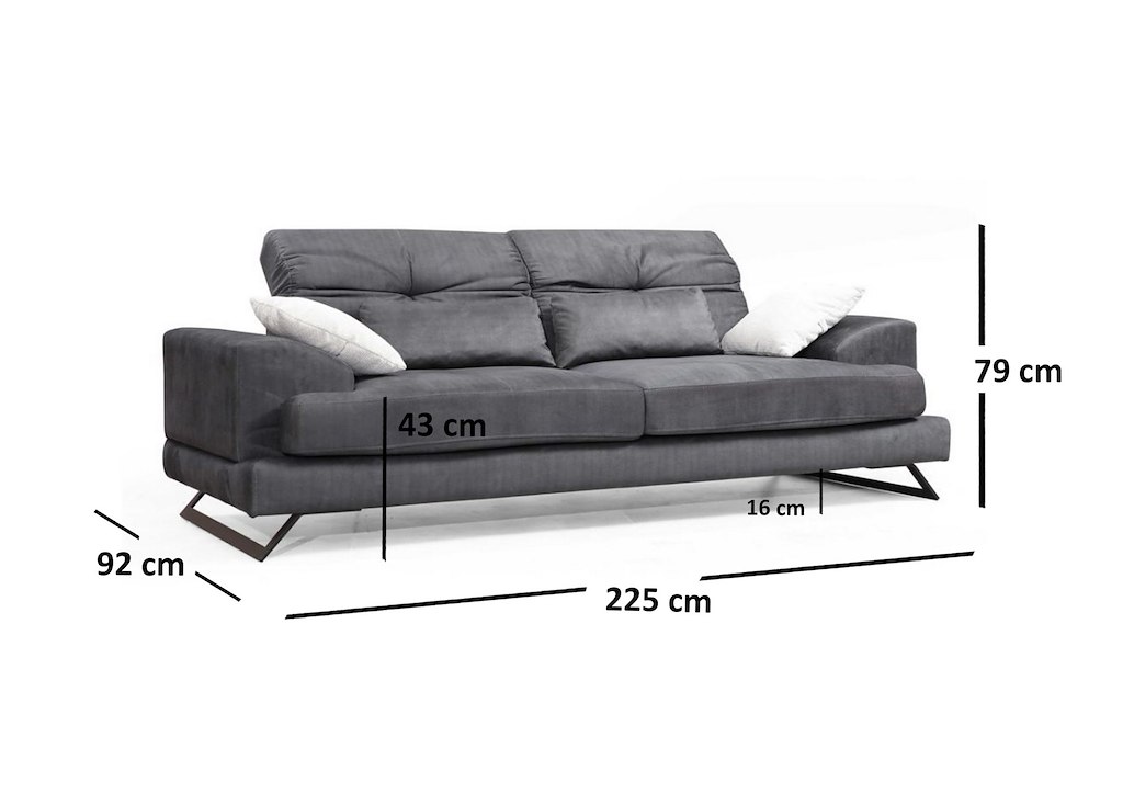 Trosed Frido 3 Seater Antracit