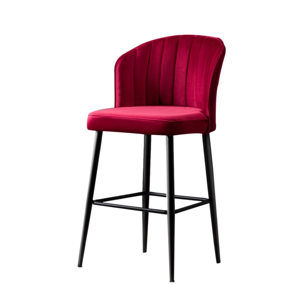 Set barskih stolica (2 komada) Rubi - Bordo crvena, Crna
