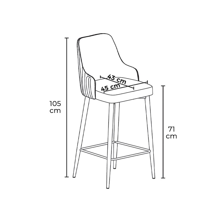 Set barskih stolica (2 komada) Enox - Crna