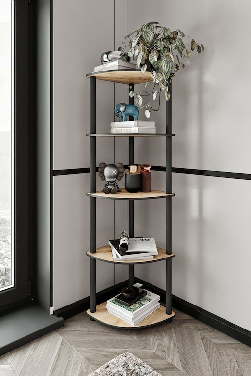 Polica za knjige Bookcase 5 Corner - Hrast