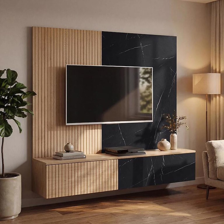 Noir regal 160x35x148 cm cremona hrast/mermerno crna