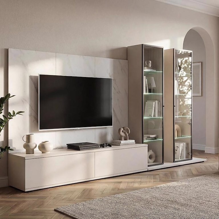 Glam regal 300x45x175 cm kašmir/bela mermer