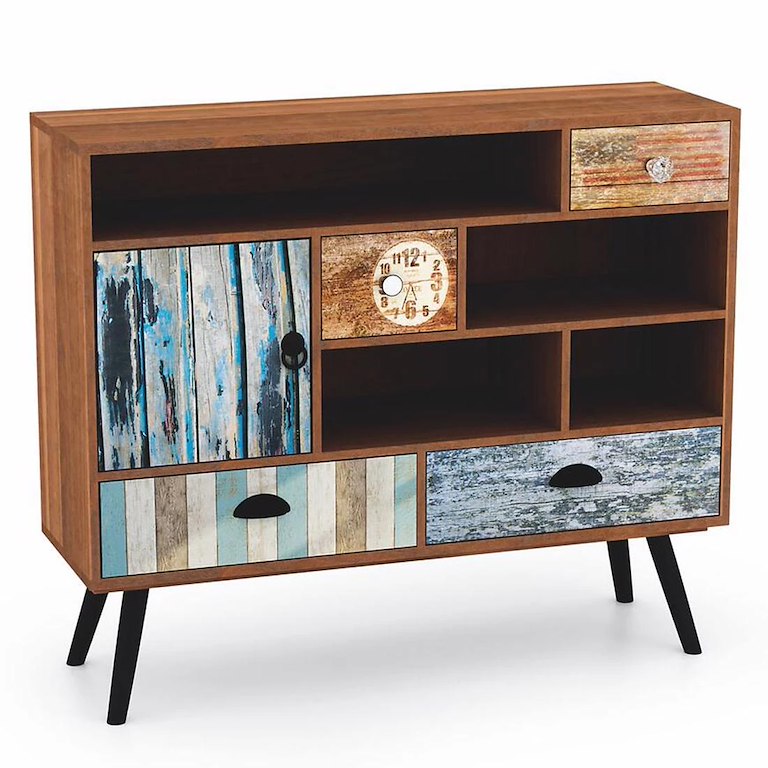 Mezo komoda 93x29x80 cm višebojna