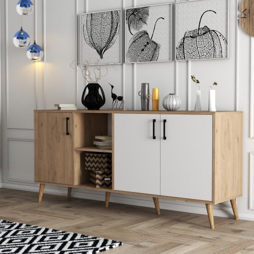 Hanah Home konzola Exxen 1624, 180 cm, hrast / bela