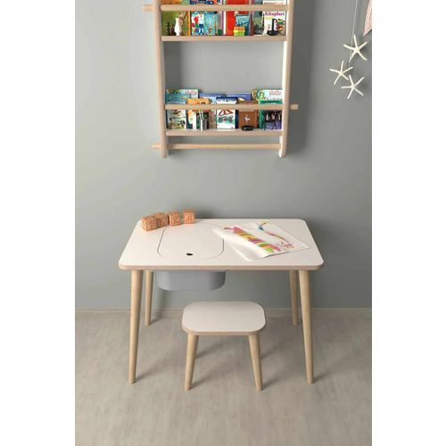 Hanah Home dečiji sto za aktivnosti Cocukcalısma, beli / sivi