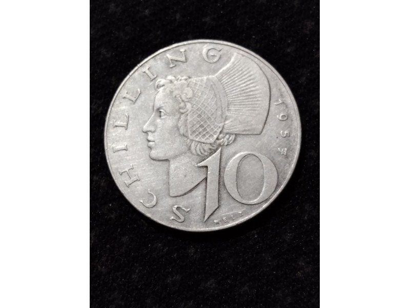 srebro 10 šilinga 1957 austrija