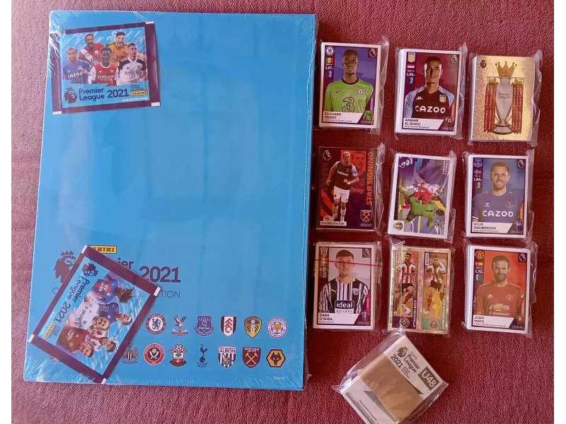 Premier League 2021 Panini HC album i Set slčica