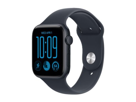 APPLE Watch SE 3 GPS 44mm Midnight Aluminium Case with Navy Blue Sport Band - M/L (MJL94RK/A)