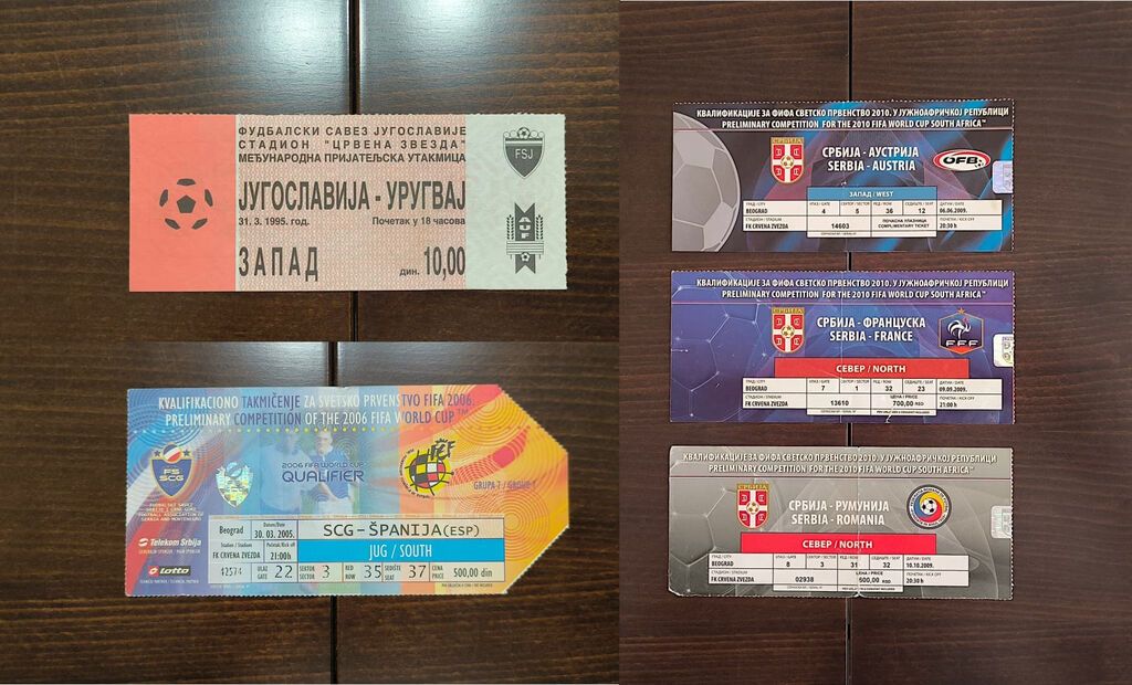 Original ulaznice fudbalske repke Jugoslavije i Srbije Na prodaju 5