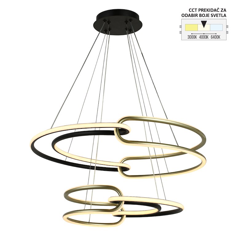 LED viseća lampa F2110-⁠45V BK+GD CCT