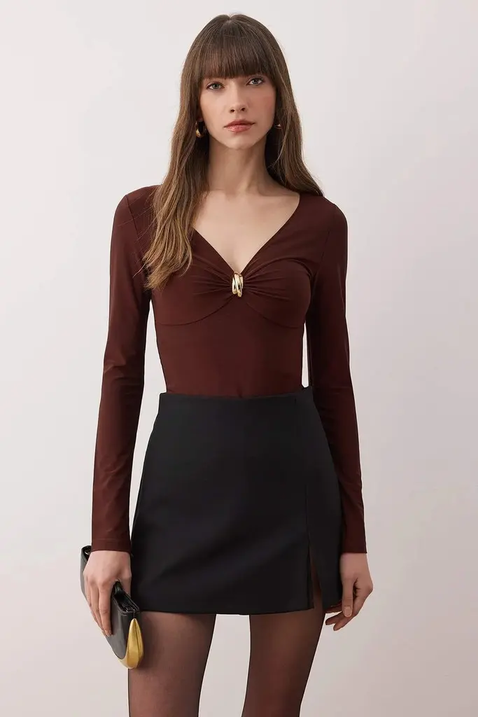 Trendyol Milla ženski bodi model Twoaw26Bd00002, braon-braon