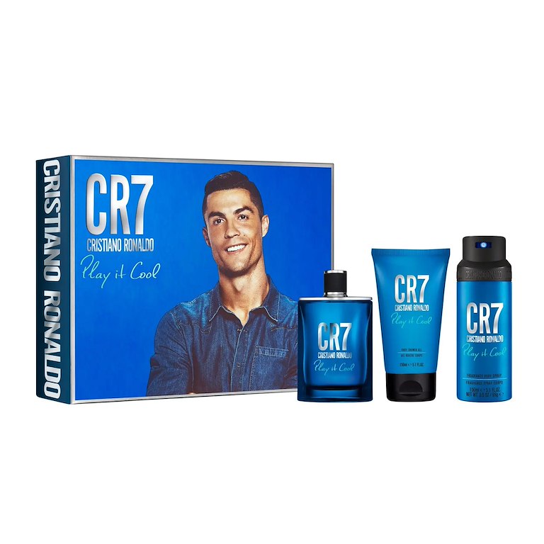CR7 Muški parfemski set Play it Cool, EDT 100ml + Gel za tuširanje 150ml + Dezodorans 150ml