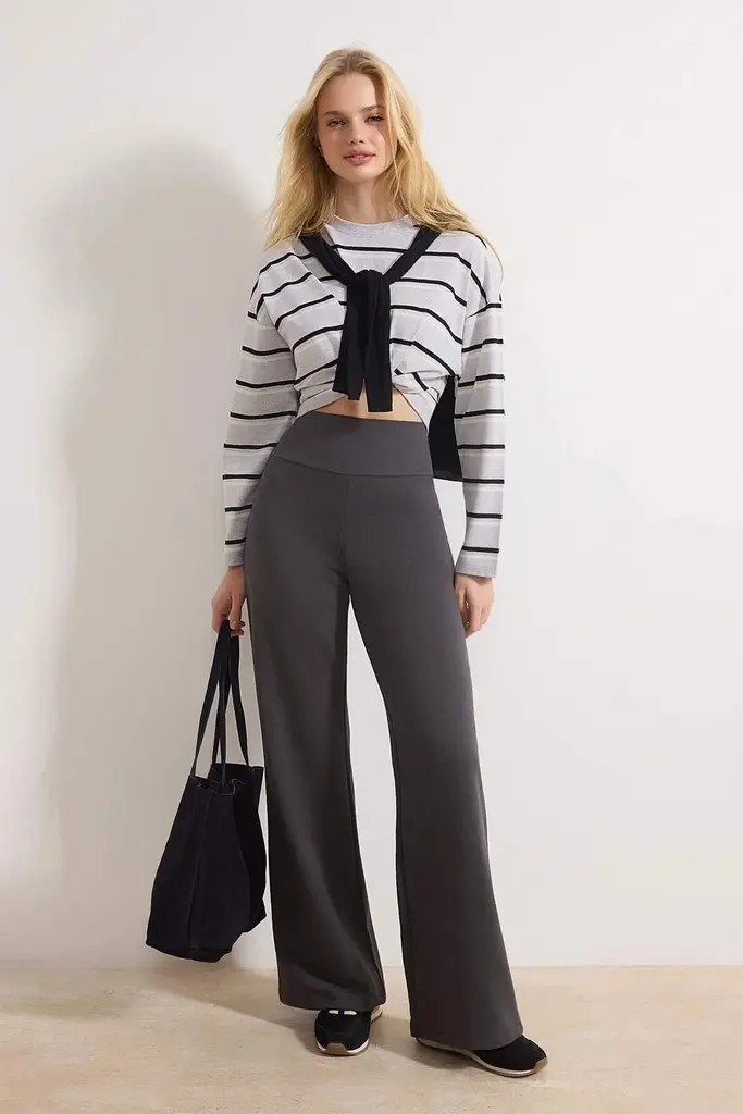Trendyol Milla ženske pantalone Twoaw25Pl00026, Antracit-Siva