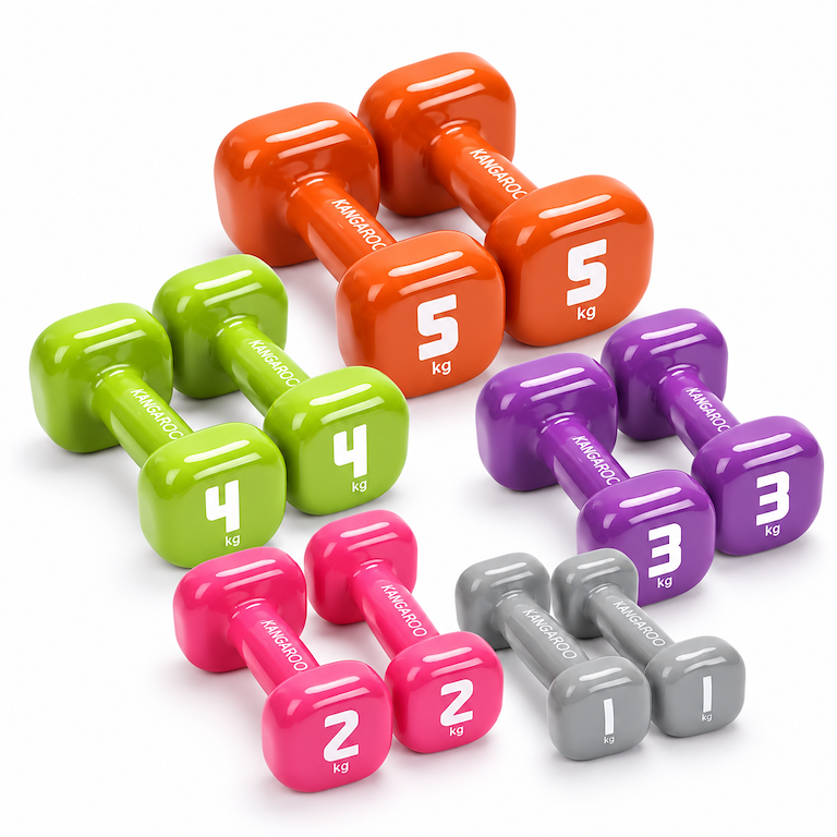 PVC BUČICE – RUČNI TEG ZA VEŽBANJE 1KG–5KG KANGAROO FITNESS