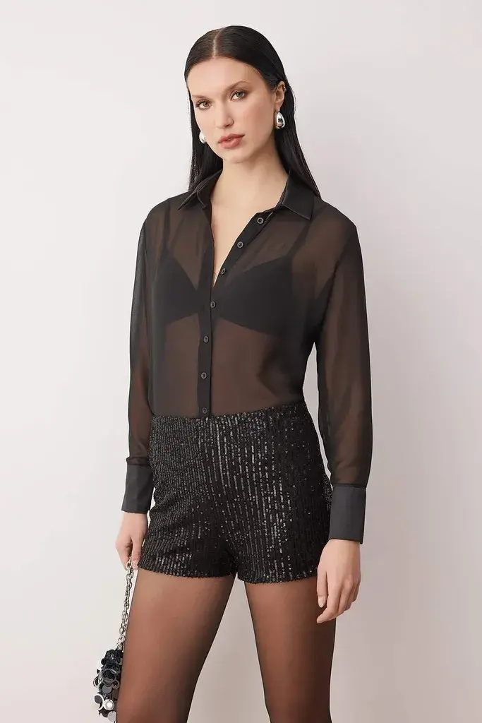 Trendyol Milla ženski šorts Tpraw26Sr00006, Crna