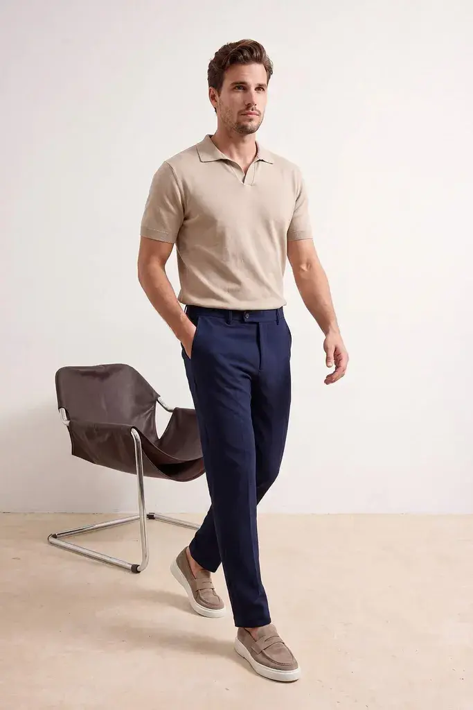 Trendyol muške pantalone Tmnss26Pl00015, tamnoplava