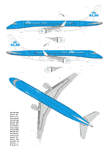 NEW! KARAYA 144-100 Embraer 175 - KLM