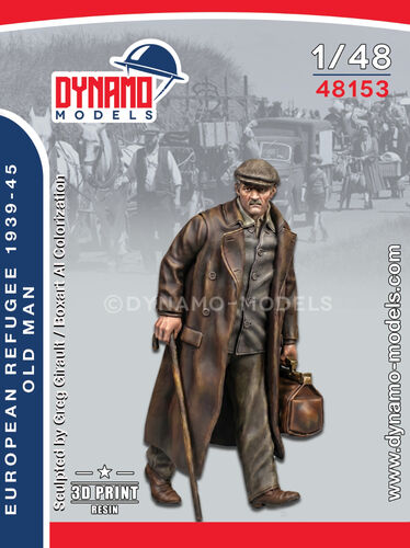 NEW! Dynamo-Models 48153 Civilian - Refugee Old Man (1 Figure / 3D-Printed)