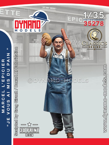 NEW! Dynamo-Models 35278 Marcel L’epicier - Je vous ai mis du pain! (1 Figure / 3D-Printed)
