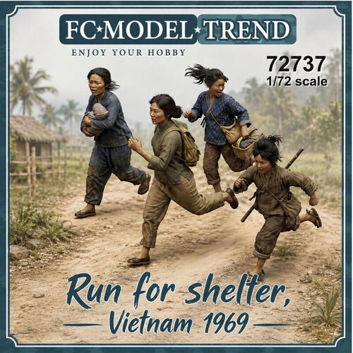NEW! FC ModelTrend 72737 Run for Shelter - Vietnam 1969 (4 Figures / 3D-Printed)