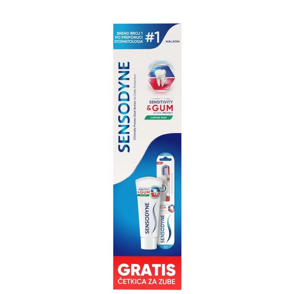 Sensodyne pasta za zube i četikca, 75ml, 2 komada