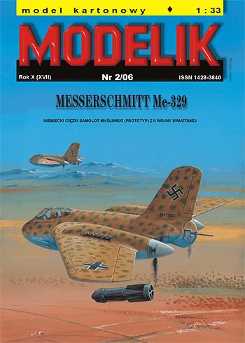 Modelik 02_06 MESSERSCHMITT Me-329 GERMAN HEAVY FIGHTER (PROTOTYPE) FROM W.W. 2 ND
