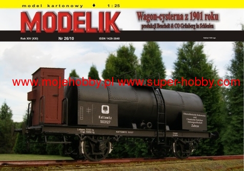 Modelik 26_10 BEUCHELT-CYSTERNA niemiecki wagon normalnotorowy z początku XX w.