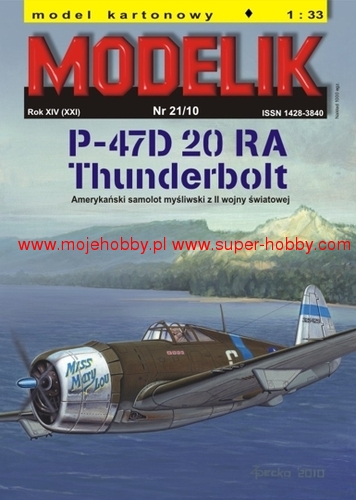Modelik 21_10 P-47D 20RA Thunderbolt amerykański samolot myśliwski z II wojny światowej