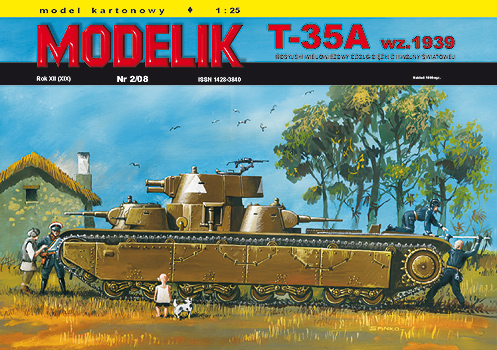 Modelik 02_08 T-35A wz.1939 (wieże stożkowe) ROSYJSKI WIELOWIEŻOWY CZOŁG CIĘŻKI Z II WOJNY ŚWIATOWEJ