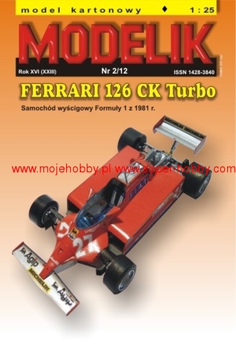 Modelik 02_12 FERRARI 126 CK Turbo - Samochód Formuły 1 z 1981 roku