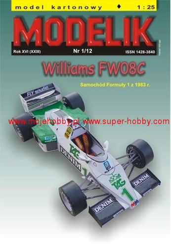 Modelik 01_12 WILLIAMS FW 08 C - Samochód Formuły 1 z 1983 roku